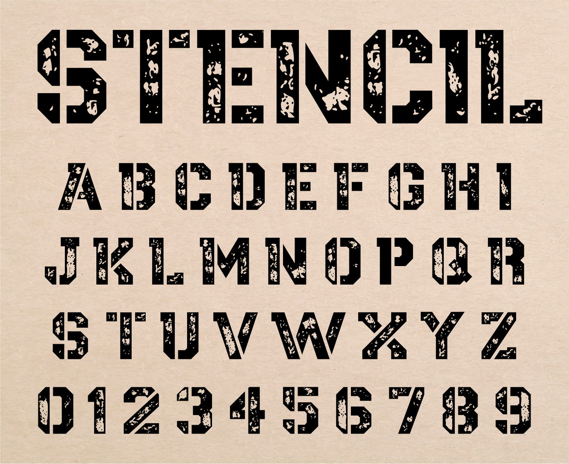Stencil Font Army Font Military Font Distressed Font Grunge Font ...