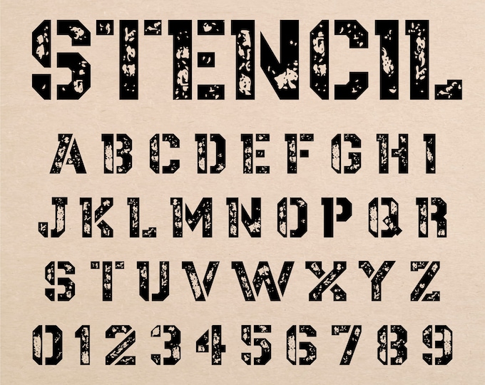 Stencil Font Army Font Military Font Distressed Font Grunge Font ...
