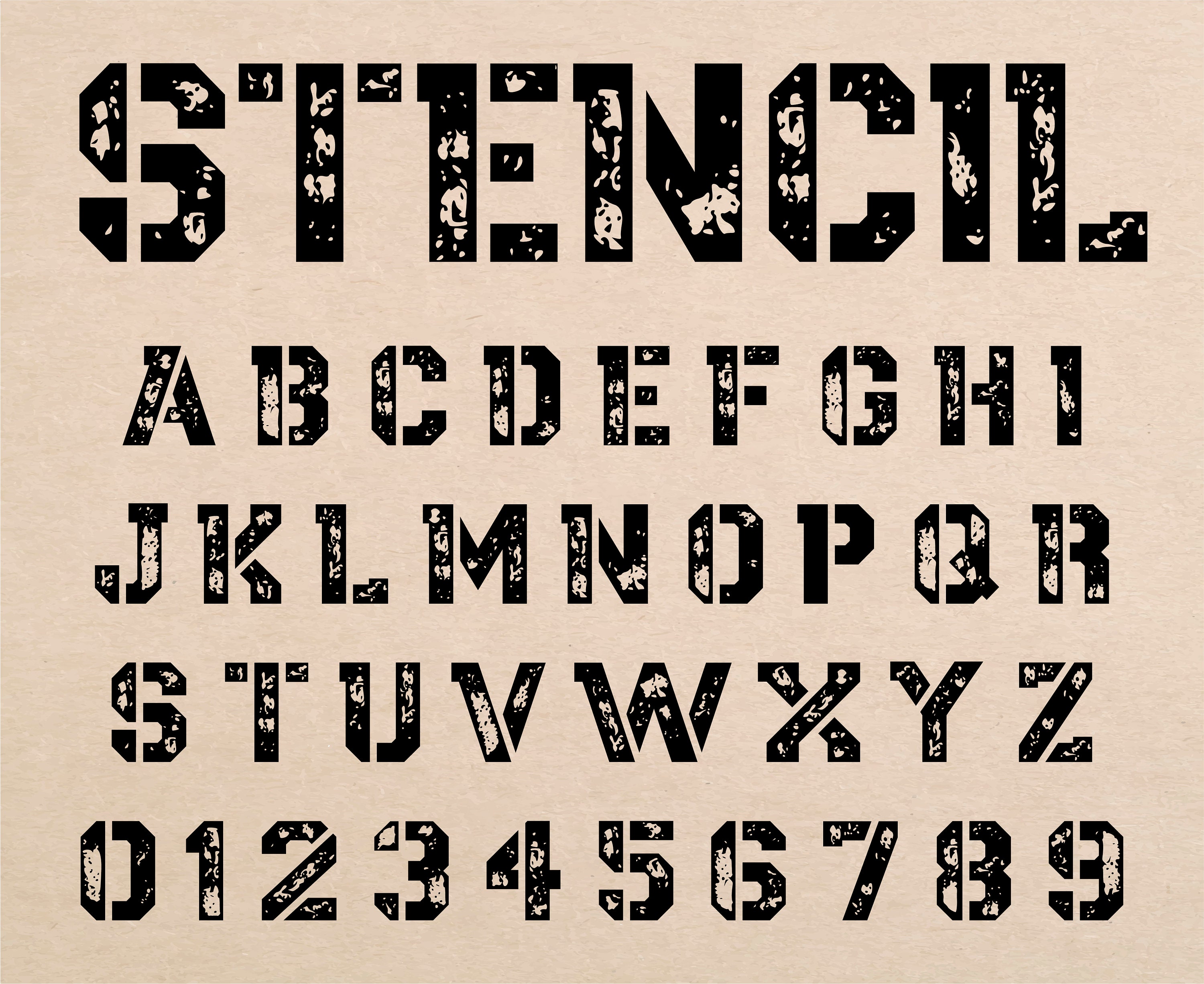 Stencil Font Army Font Military Font Distressed Font Grunge Font ...