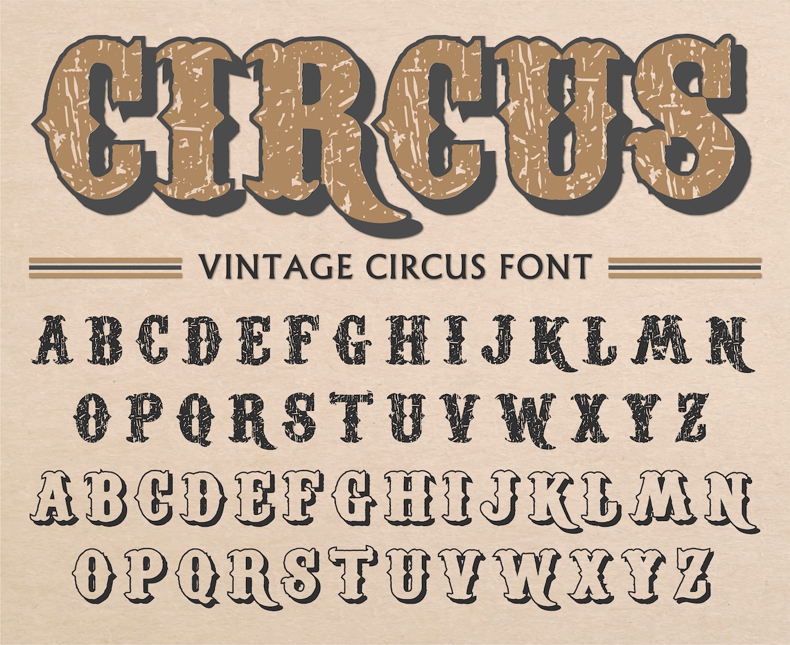 Circus Font Carnival Font Old Circus Font Vintage Circus Font Circus ...