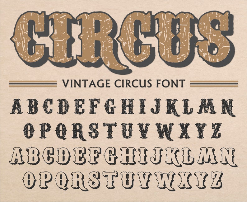 Circus Font Carnival Font Old Circus Font Vintage Circus Font Circus ...