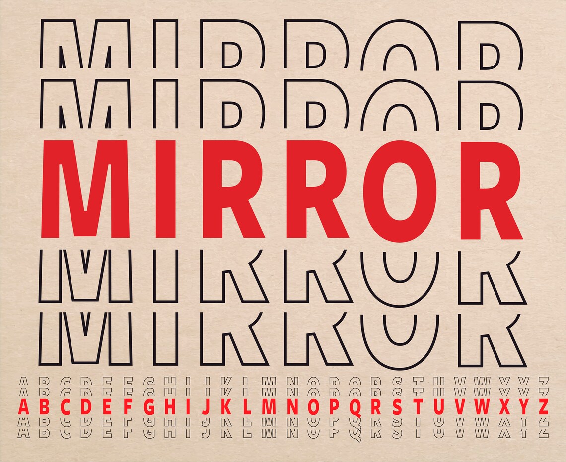 Mirror Font Mirror Letters Layers Svg Outline Letters Mirror Alphabet ...