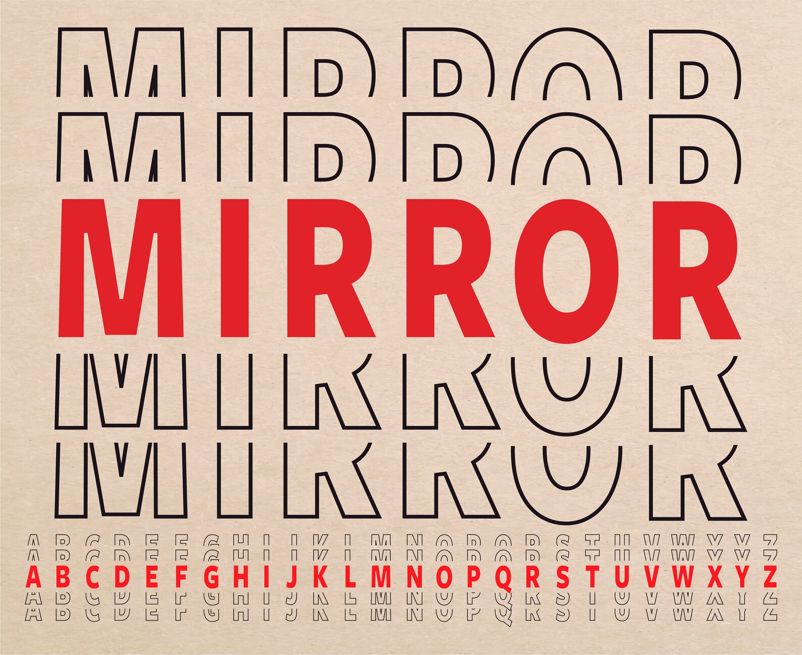 Mirror Font Mirror Letters Layers Svg Outline Letters Mirror Alphabet ...