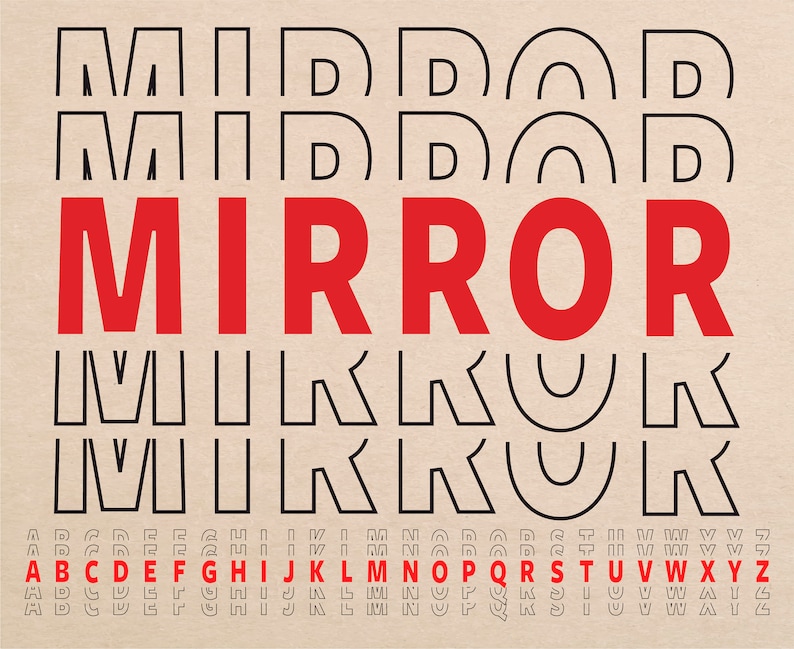 Mirror Font Mirror Letters Layers Svg Outline Letters Mirror Alphabet ...