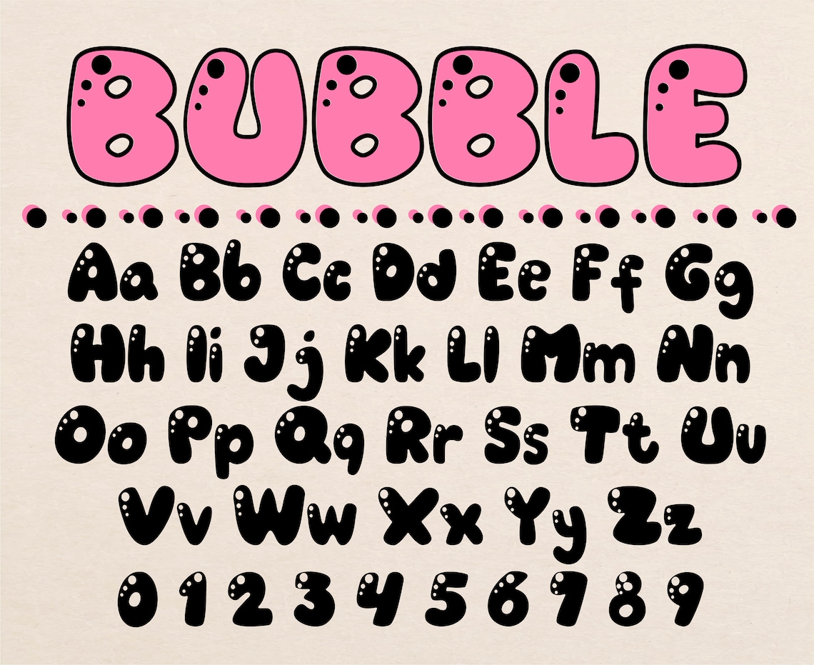 Bubble Font Groovy Font Bubble Script Font Bubble Letters Svg Retro ...
