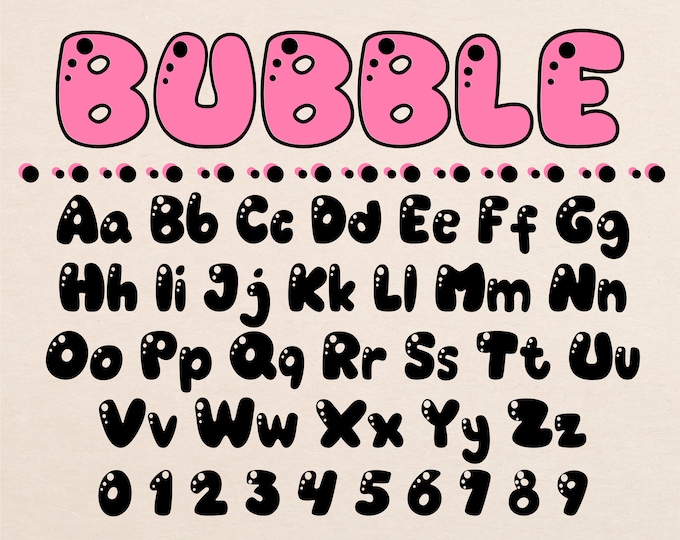 Bubbly Font Bubble Letters Font Bubble Font Svg Ttf Layred For Cricut
