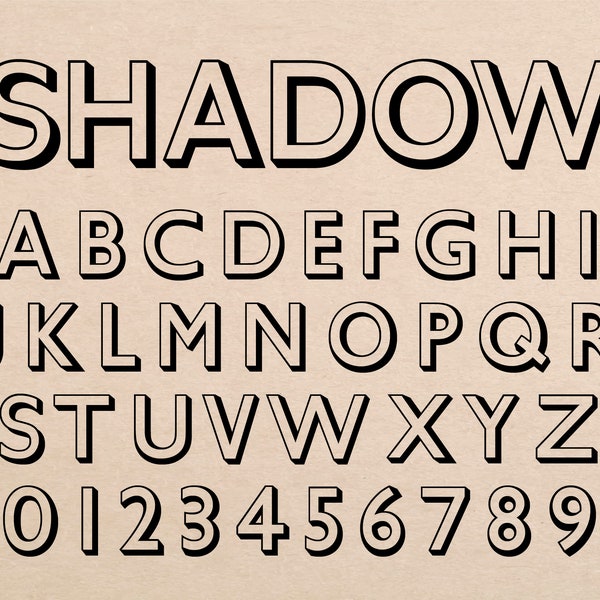 Block Shadow Font - Etsy