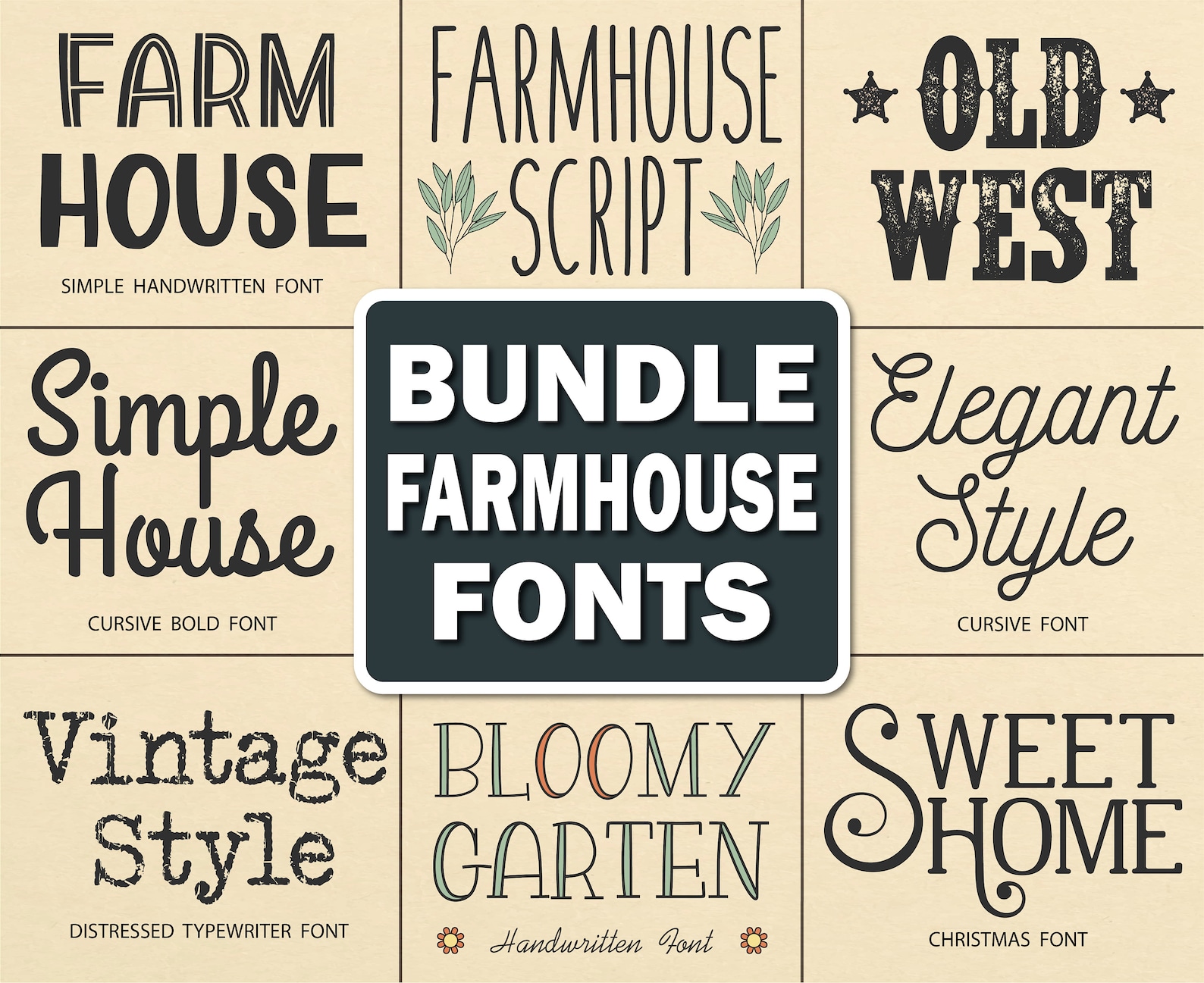 Farmhouse Font Country Font Home Font Rustic Font Farmhouse Lemonade ...
