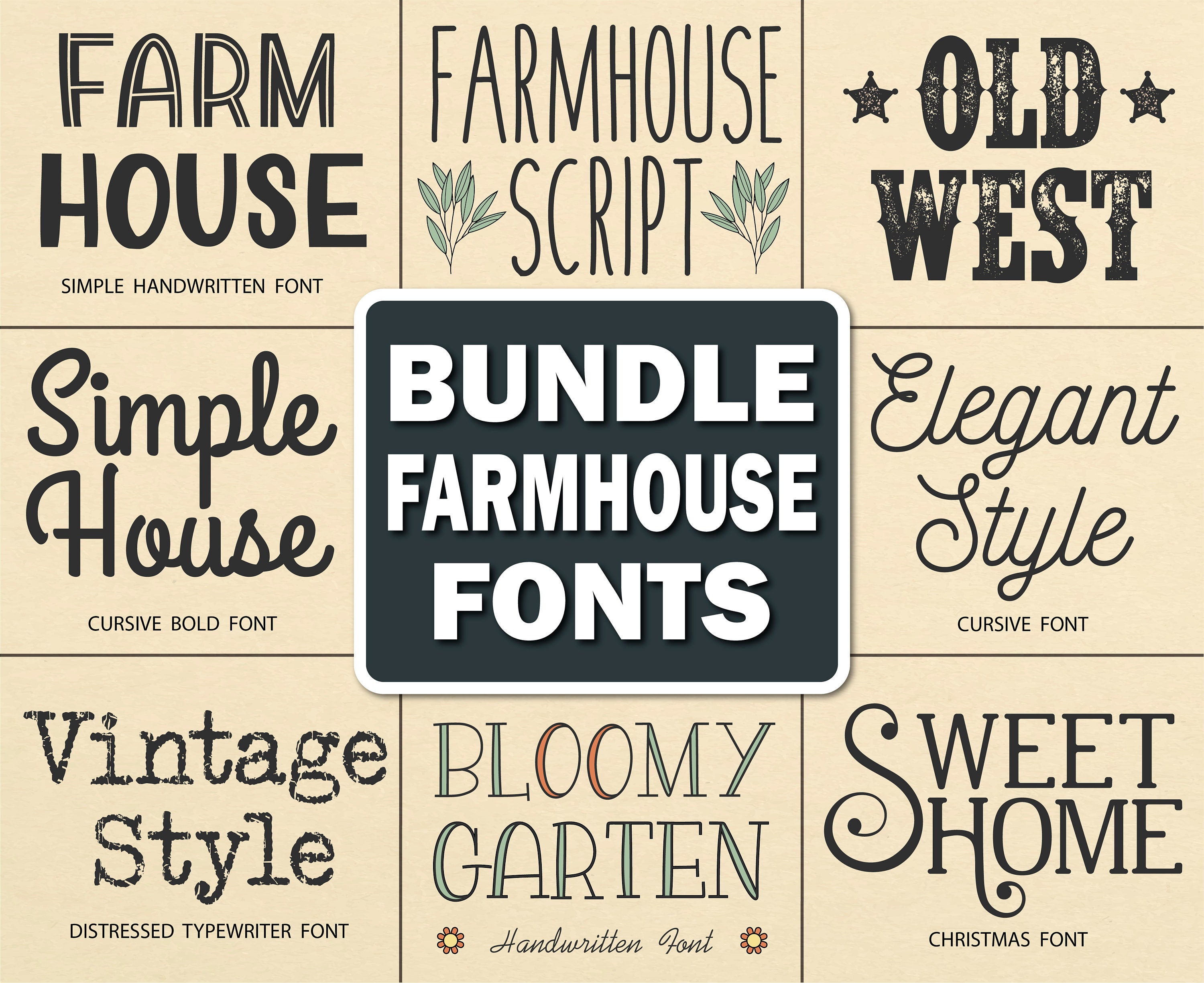 Farmhouse Font Country Font Home Font Rustic Font Farmhouse Lemonade ...