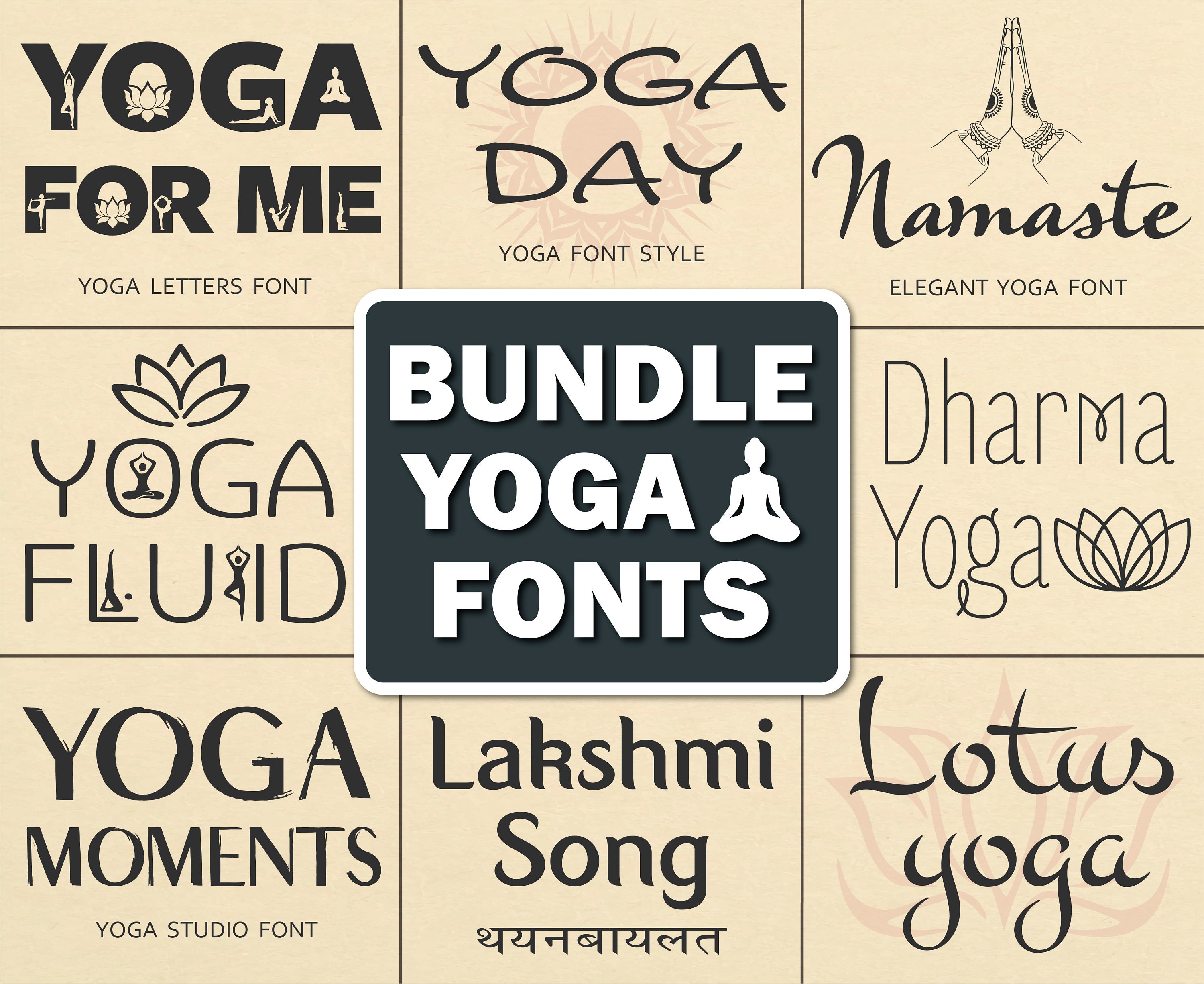 Yoga Font Yoga Letters Yoga Font Style Yoga Studio Font Yoga Class Font ...