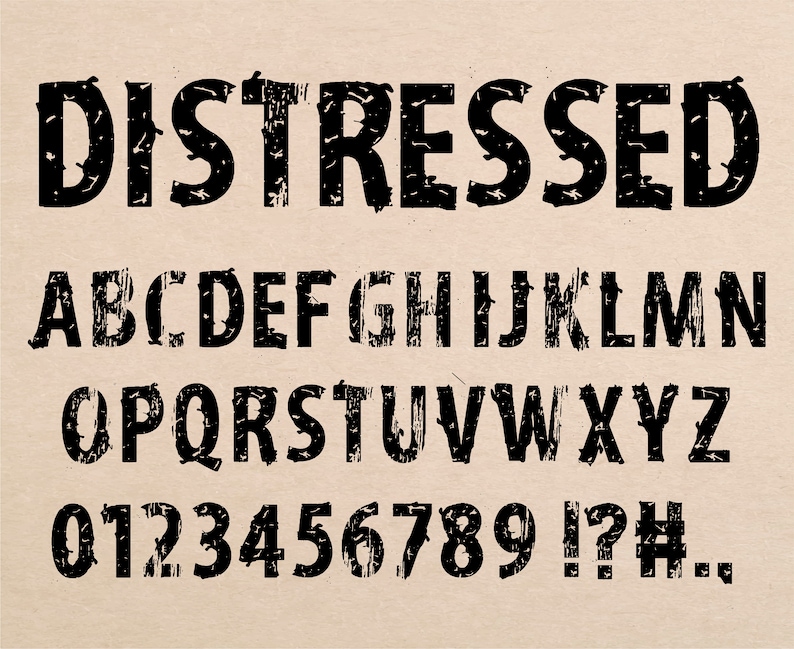 Distressed Font Grunge Font Stamp Font Rubber Stamp Font Distressed ...