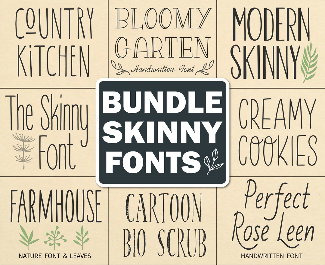 Thin Font Farmhouse Font Tall Thin Font Nature Font Country Font Skinny ...