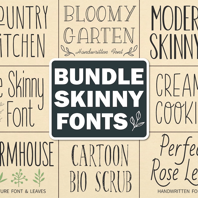 Skinny Font - Etsy