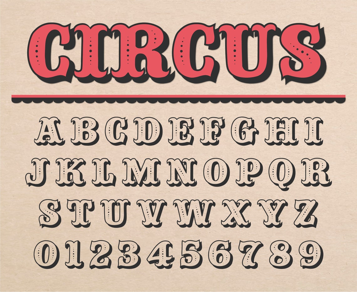 Circus Font Carnival Font Old Circus Font Vintage Circus Font Circus ...