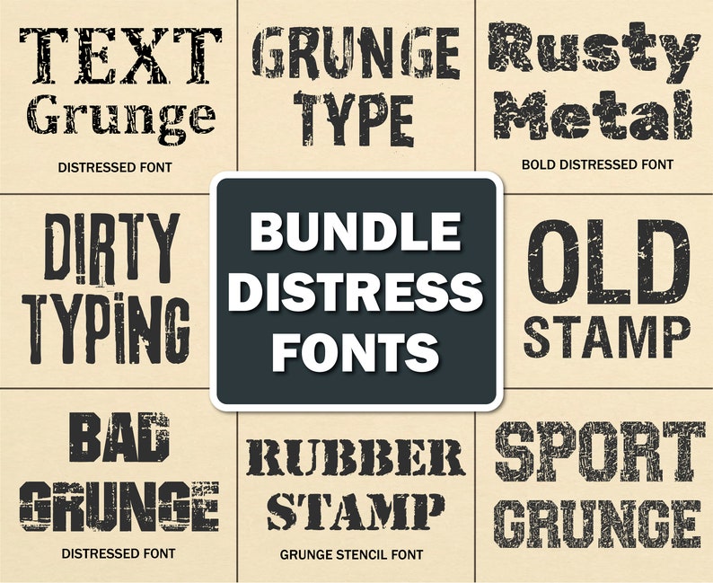 Distressed Font Grunge Font Stamp Font Rubber Stamp Font Distressed ...