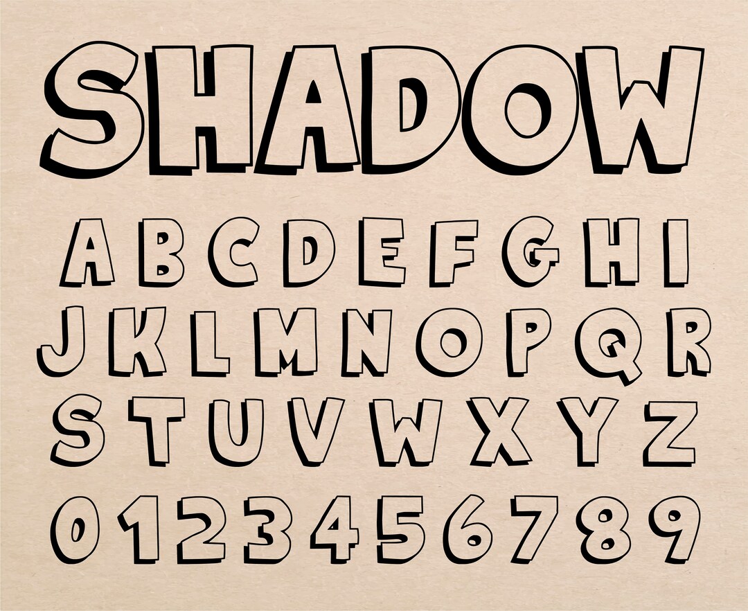 Shadow Font Shadow Script Drop Shadow Font Letters Font With Shadow ...