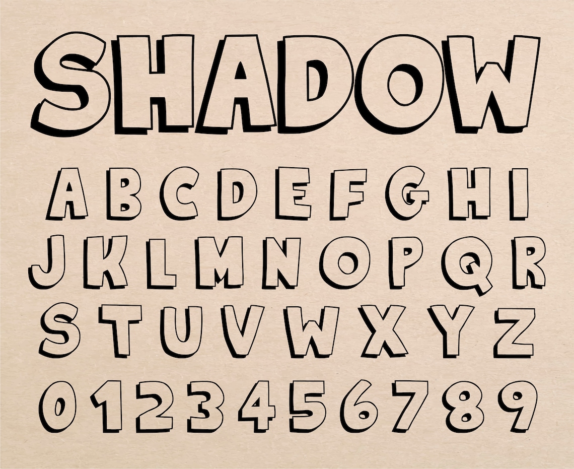 Shadow Font TTF: SVG, PNG (digital Download) - Etsy