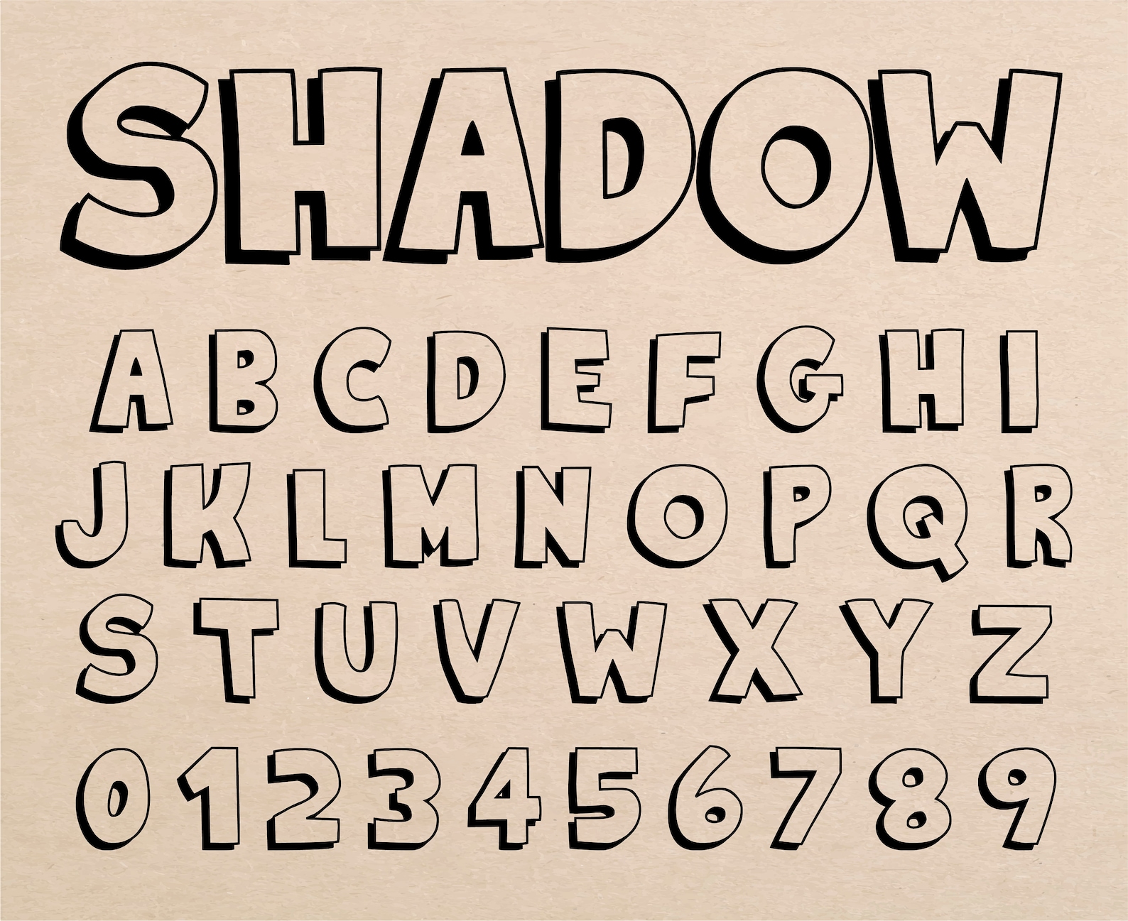 Shadow Font Shadow Script Drop Shadow Font Letters Font With Shadow ...