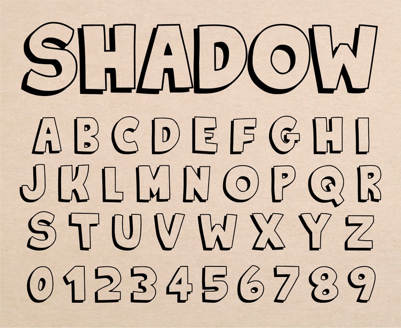 Shadow Font Shadow Script Drop Shadow Font Letters Font With Shadow ...