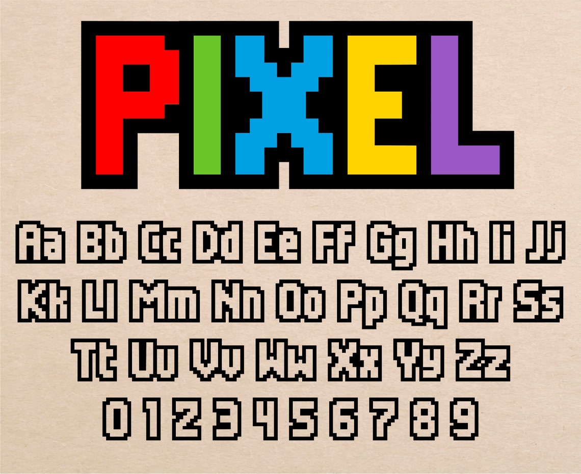 Game Font Pixel Font Gamer Font Pixel Art Font Pixel Text Font Game ...