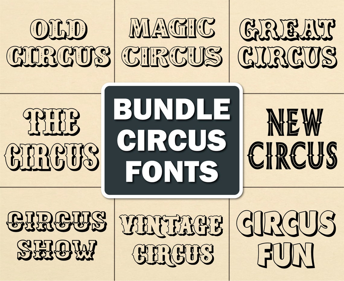 Circus Font Carnival Font Old Circus Font Vintage Circus Font Circus ...