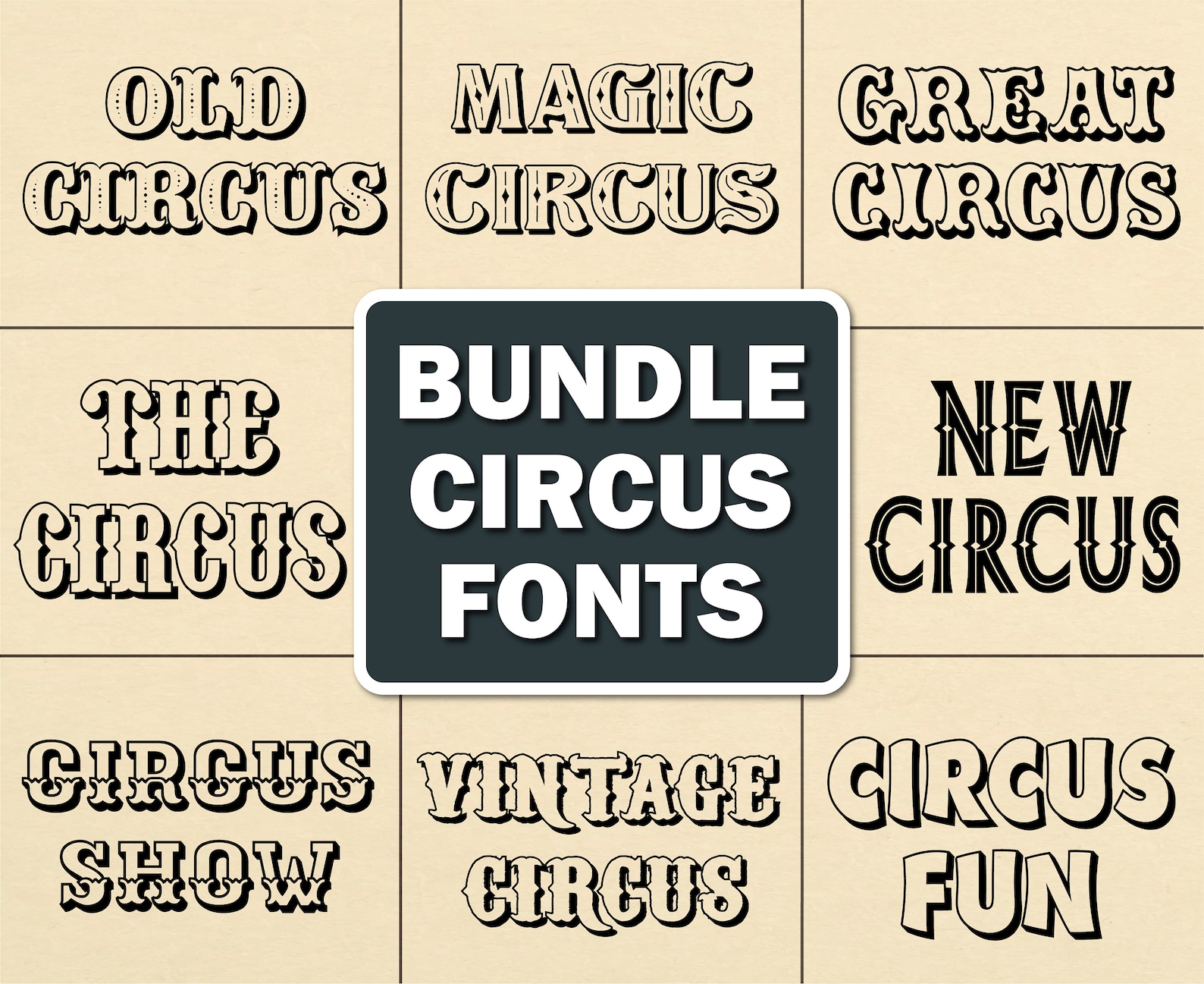 Circus Font Carnival Font Old Circus Font Vintage Circus Font Circus ...