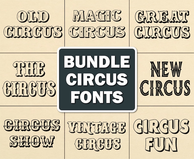 Circus Font Carnival Font Old Circus Font Vintage Circus Font Circus ...