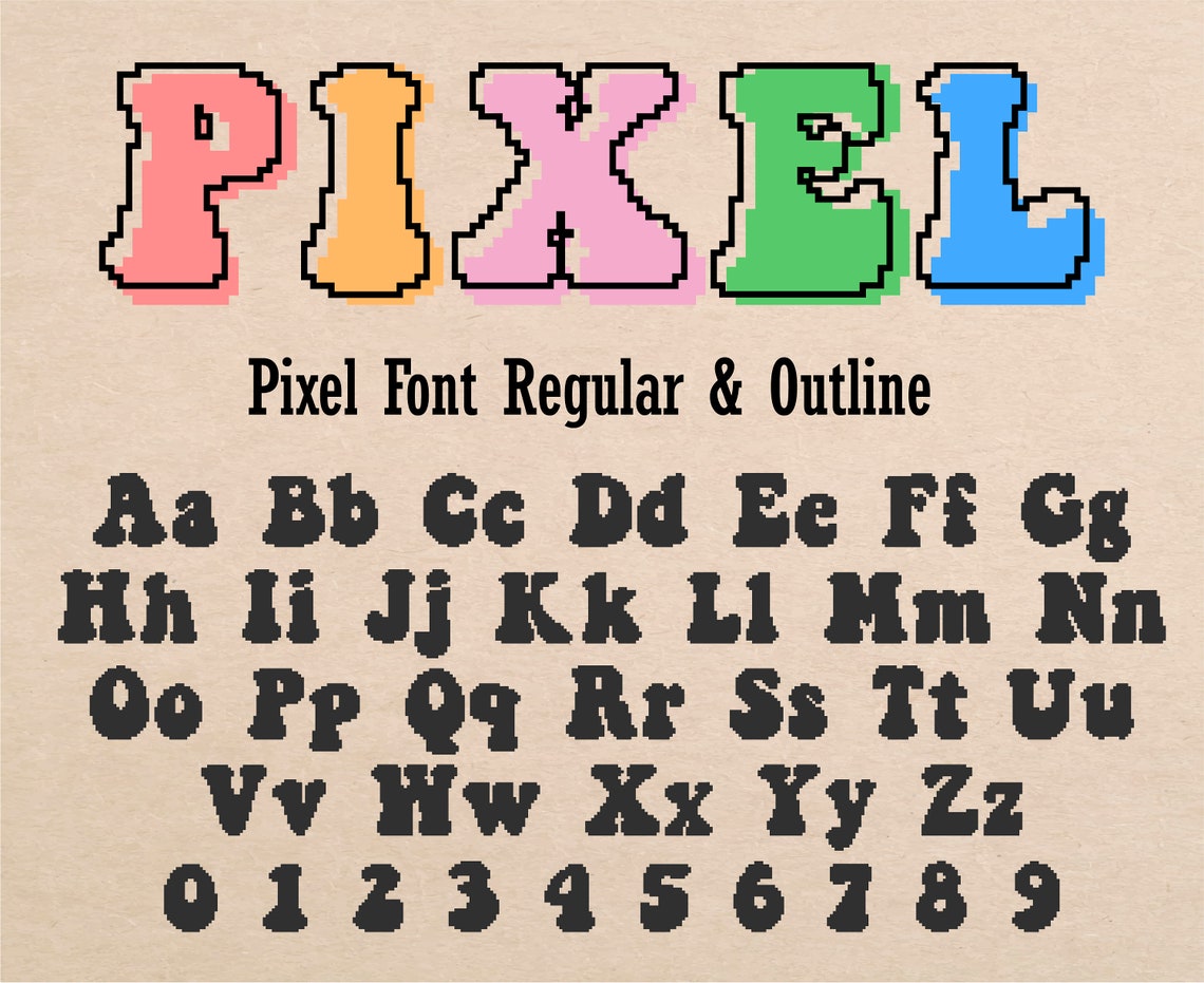 Game Font Pixel Font Gamer Font Pixel Art Font Pixel Text Font Game ...