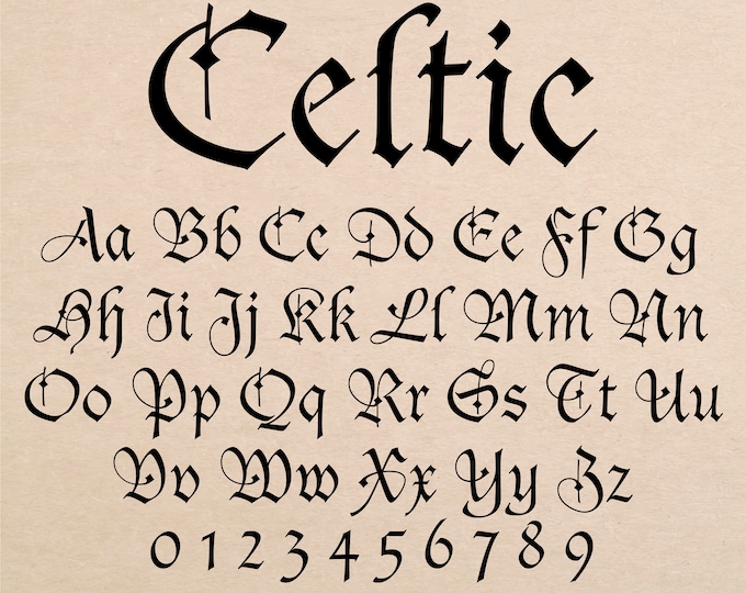 Celtic Font Irish Font Gaelic Font Celtic Letters Svg Celtic Alphabet ...
