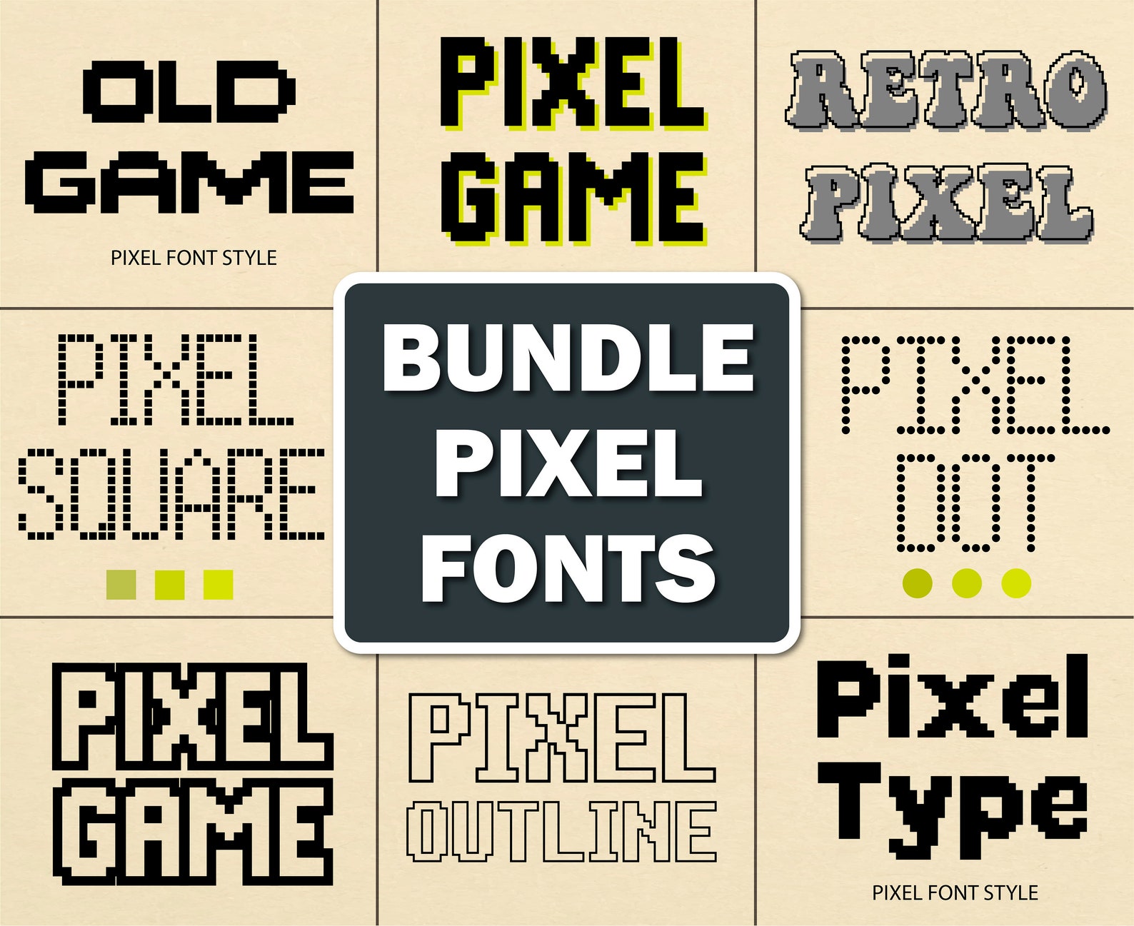 Pixel Font Pixel Game Font Pixel Art Font Bit Font Pixel Text Font Game Font Blocky Font Block ...