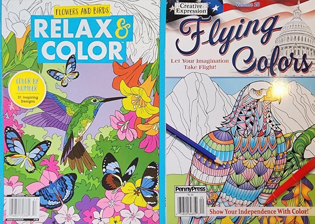 2 Pack - Relaxing Coloring Books - Etsy