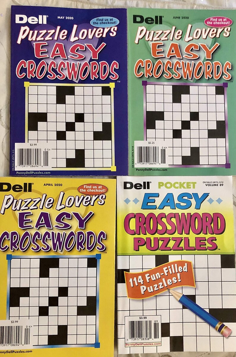 Lot of 4 Dell Puzzle Lovers Pocket Easy Crosswords Puzzles - Etsy