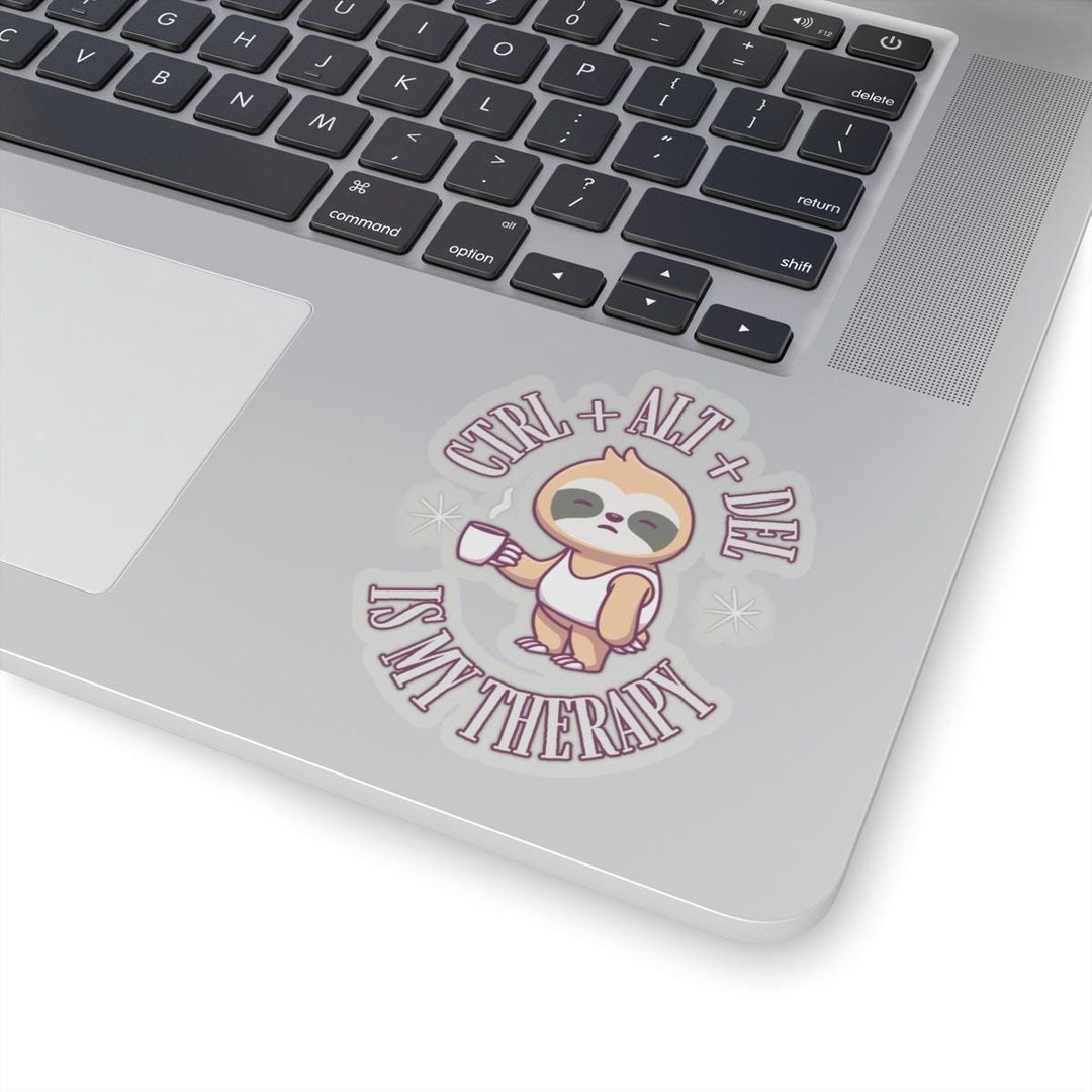 Ctrl Alt Del Sticker, Office Humor Sticker, Sloth Coffee Graphic ...