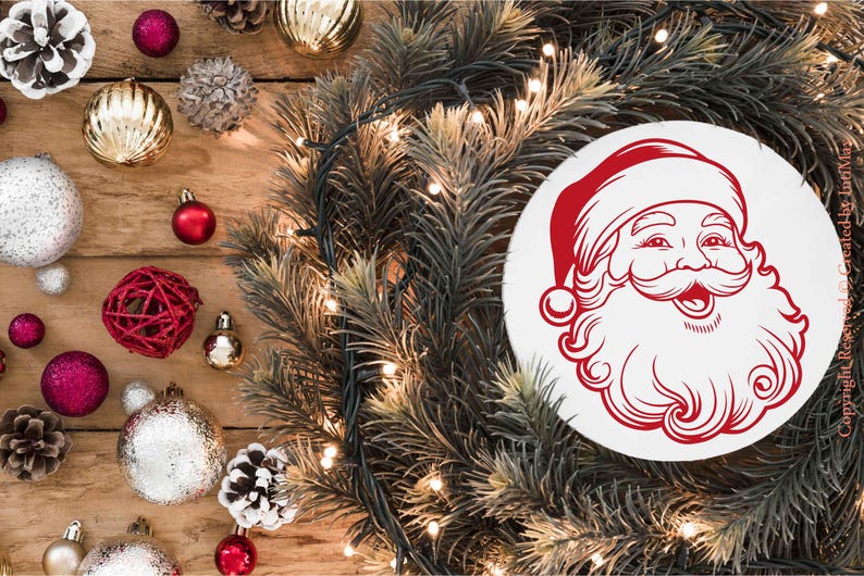 Red Santa Claus Bundle 15 SVG-PNG Files, Vintage Santa Clipart, Old ...