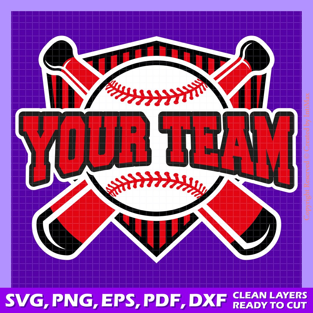 Custom Baseball Team Name Logo SVG: Varsity Sports Design (digital ...