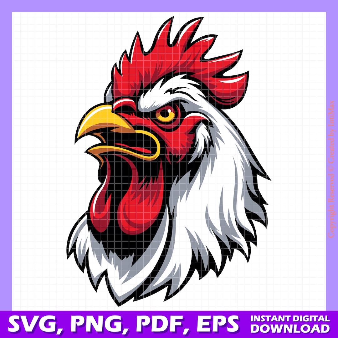 Rooster Head SVG, Roosters Svg, Rooster Logo SVG, Chicken Head Svg ...