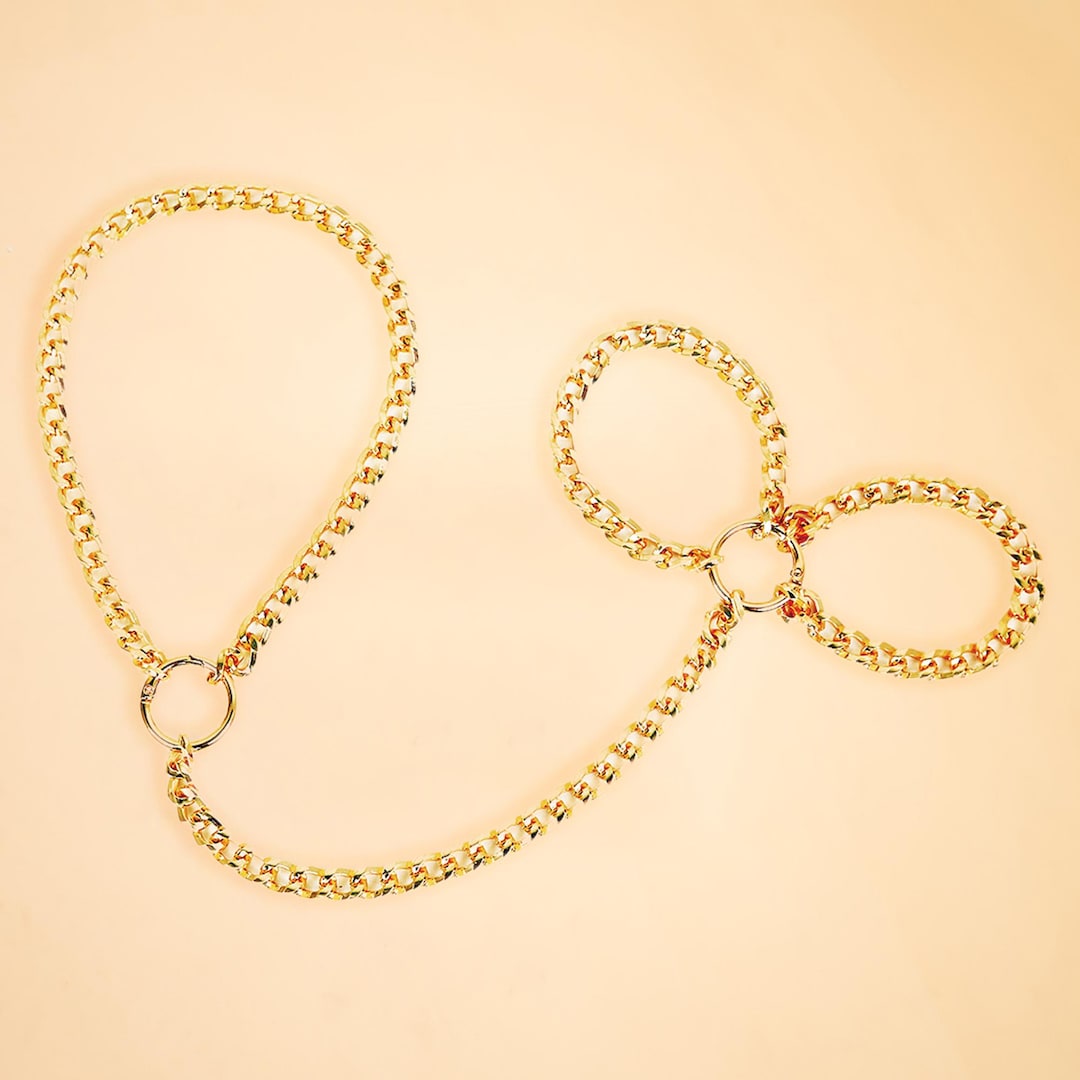 Metal BDSM Restraint Chain Set, Collar With Handcuffs - Etsy