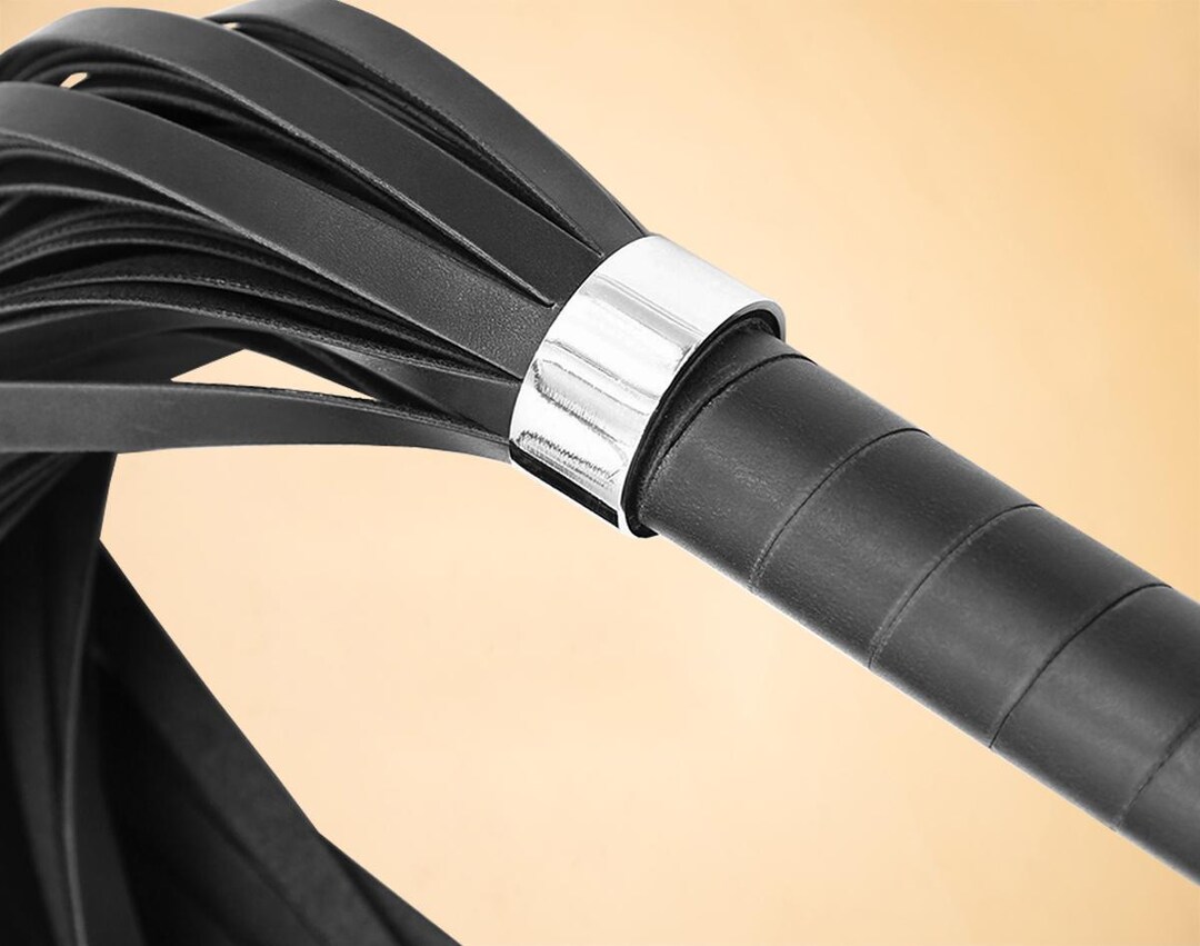 Luxury Handmade Black Whip With Metal Elements With a Wrist Strap, BDSM ...