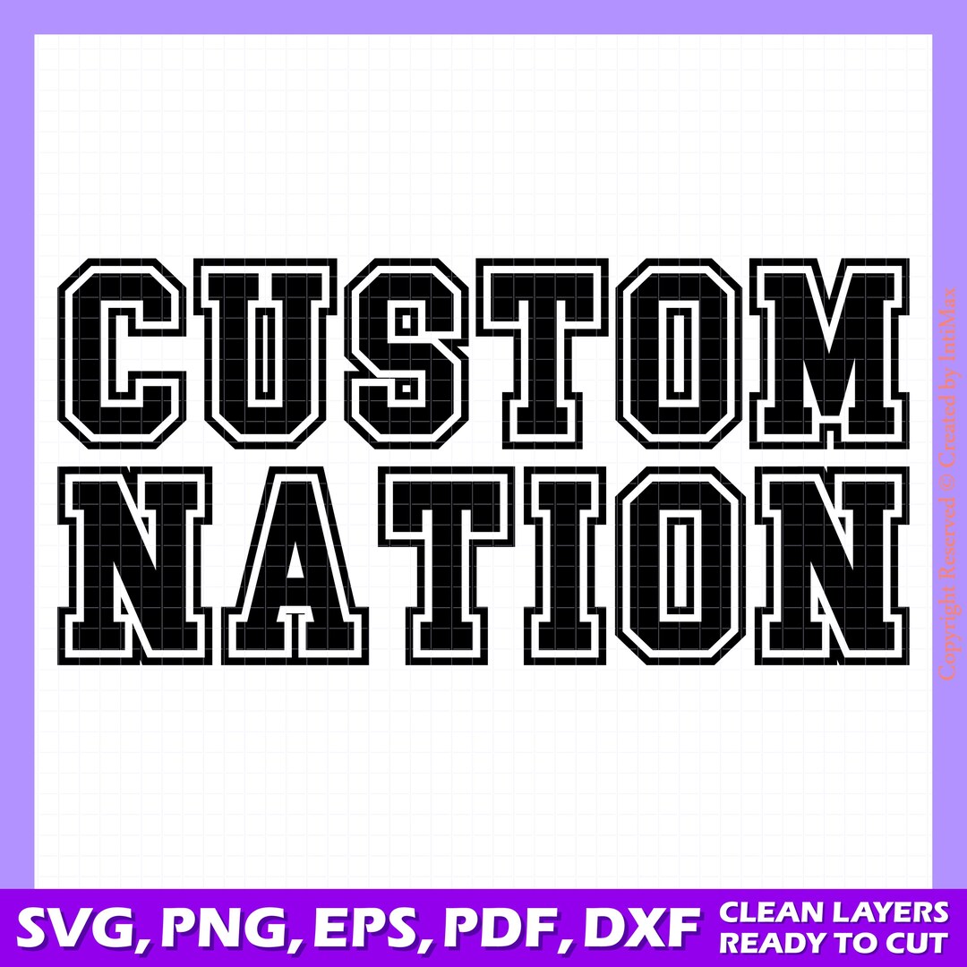 Custom Varsity Mascot Nation Font SVG: Arched College Sport Design ...
