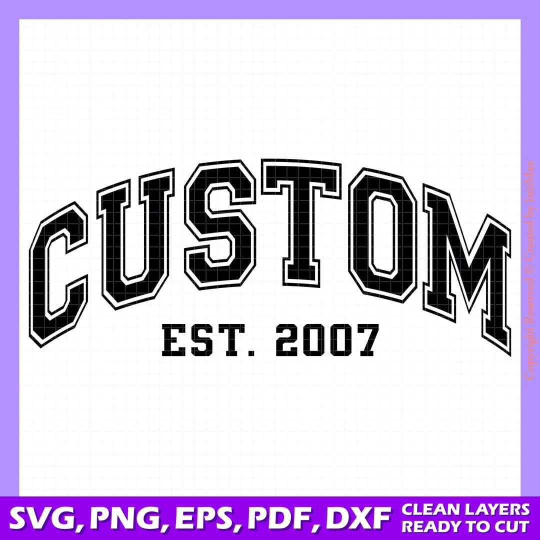 Custom Varsity Font SVG: Arched College Sport Design (digital Download ...
