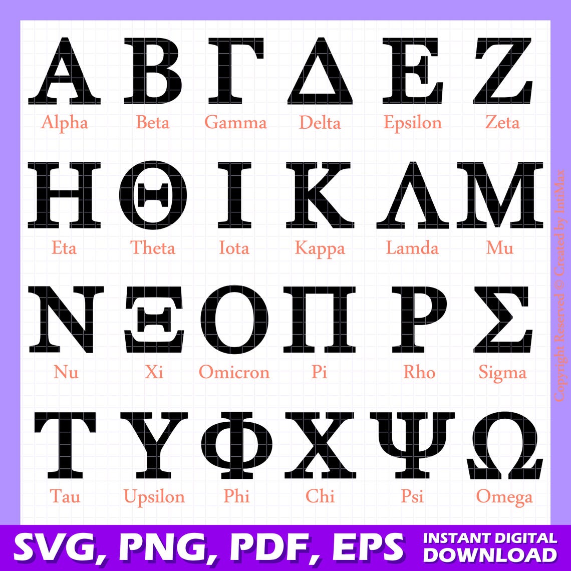 Greek Alphabet SVG: Fraternity Sorority Letters (digital Download) - Etsy