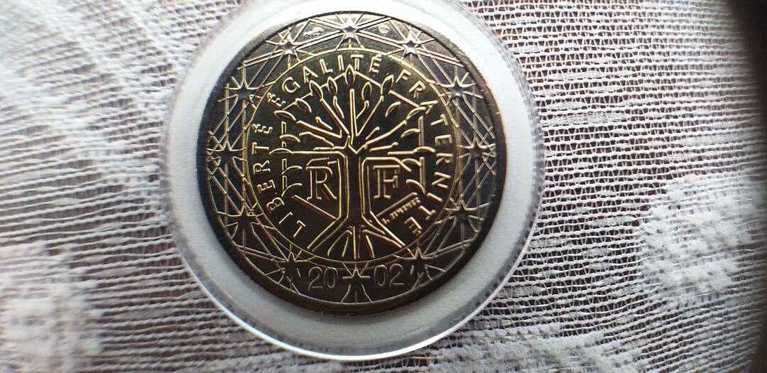 Rare 2 Euro France 2002 RF, Misprinting Coin, UNC / MS60 - Etsy