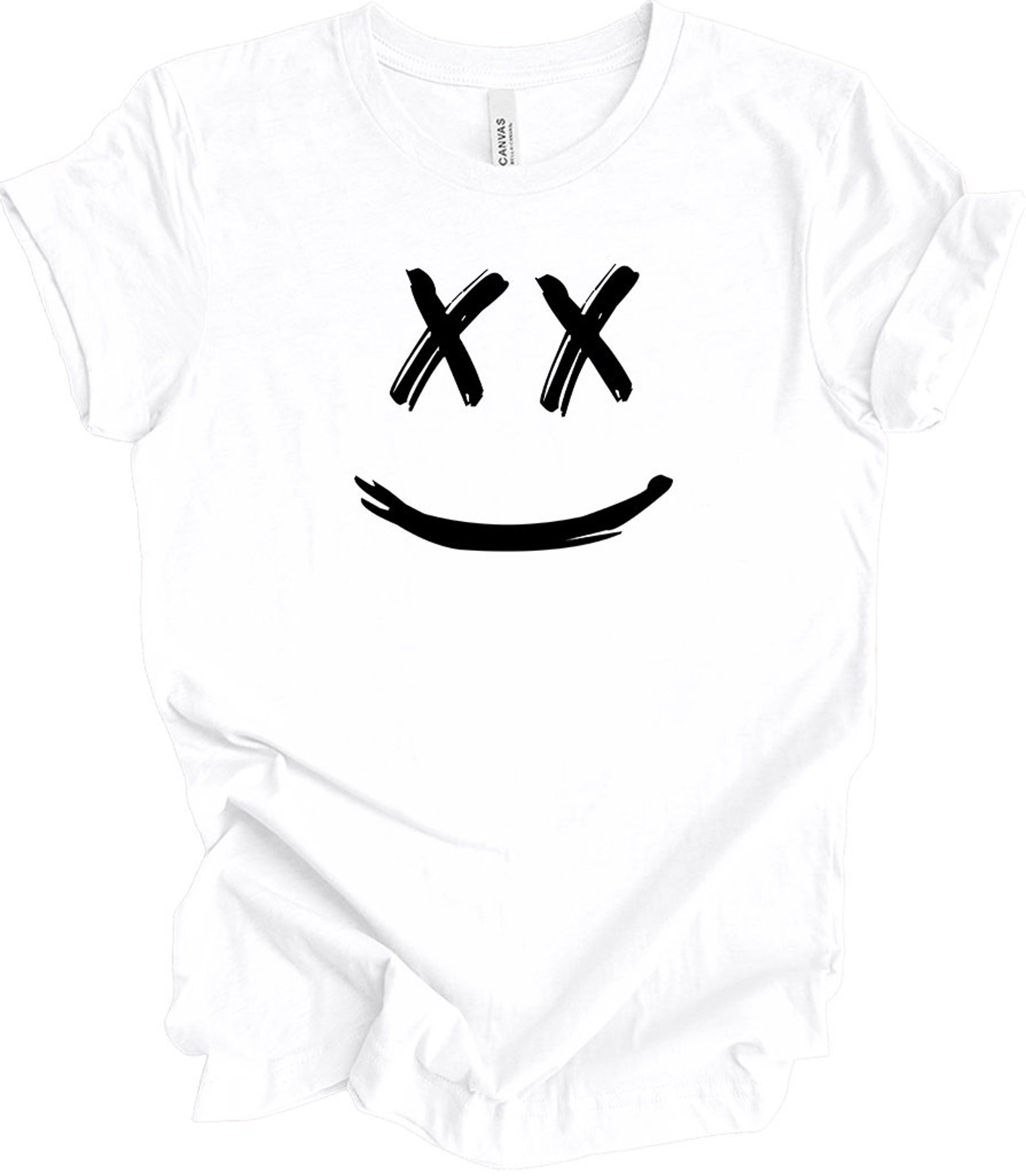 Smiley Face Printed T-shirt, Funny T-shirt, Unisex Tee, Happy T-shirt S ...