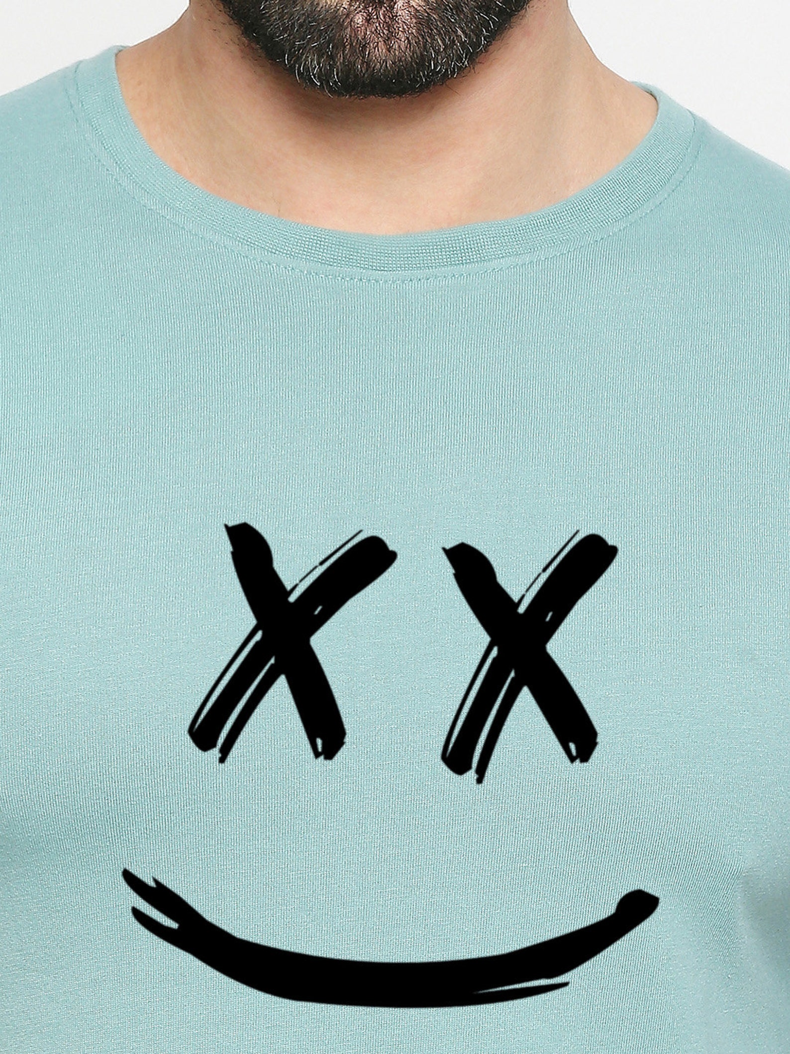 Smiley Face Printed T-shirt, Funny T-shirt, Unisex Tee, Happy T-shirt S ...