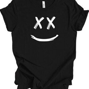 Smiley Face Printed T-shirt, Funny T-shirt, Unisex Tee, Happy T-shirt S ...