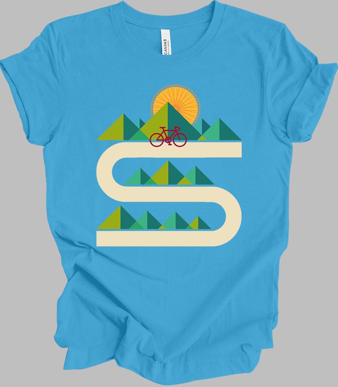 Geometric Biking Tee Graphic Print T-shirt by Mod Ecru Minimalist ...