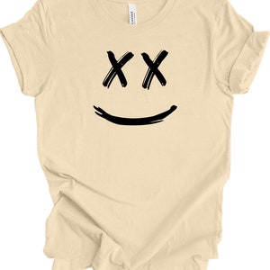 Smiley Face Printed T-shirt, Funny T-shirt, Unisex Tee, Happy T-shirt S ...