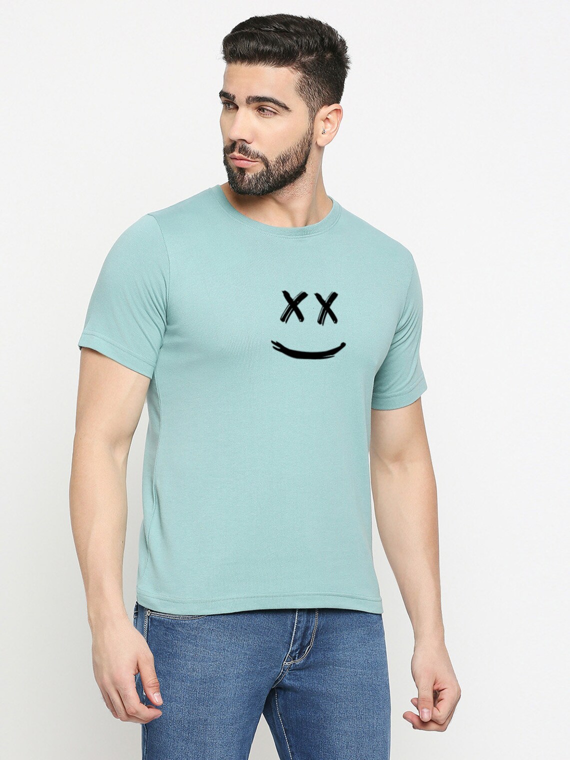 Smiley Face Printed T-shirt, Funny T-shirt, Unisex Tee, Happy T-shirt S ...