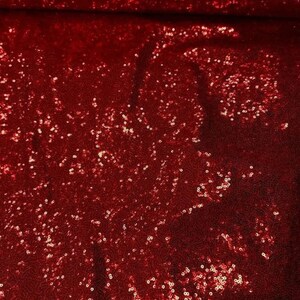 Red Stretch Sequin Fabric for Dress, Sequin Fabric by the Yard, Shiny ...