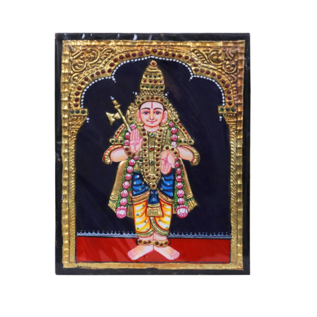 Lord Krishna Avataram Tanjore Painting With Frame L Traditional Colors ...